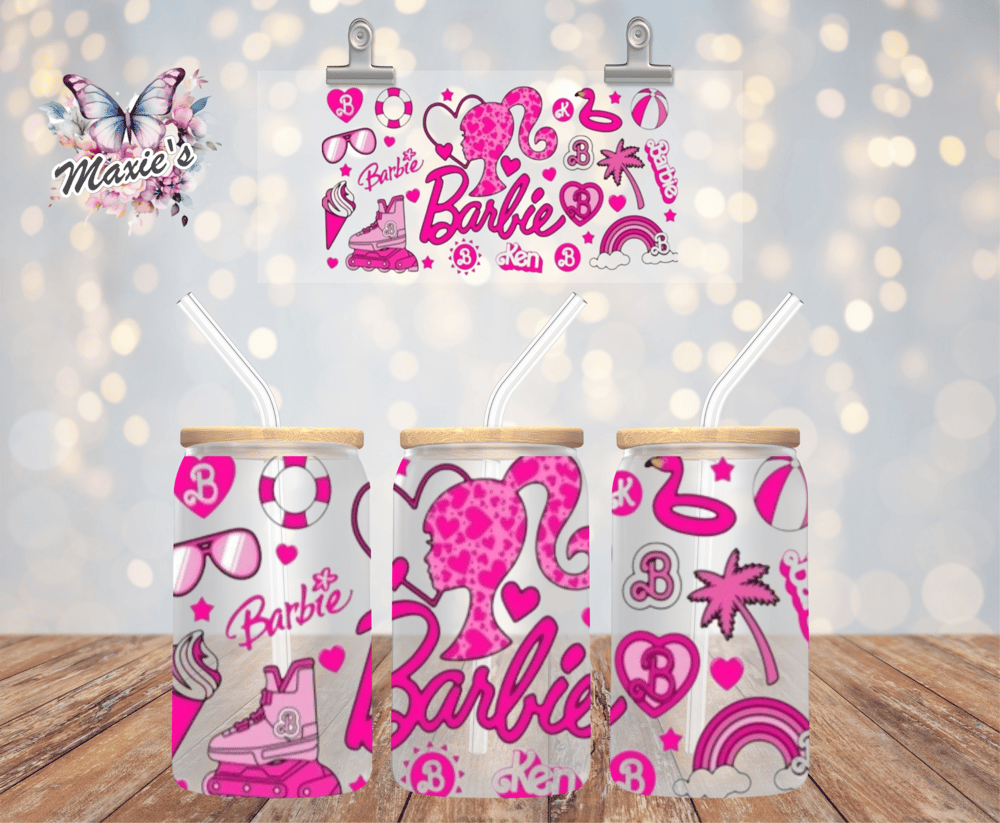 Pink Barbie Fashion Graphic Design 16oz. UVDTF Cup Wrap – Maxie's