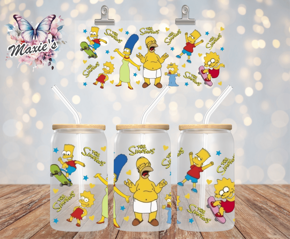 ️ Double - Sided ️ Simpson Family Graphic Design UVDTF Lid Decal – Maxie's