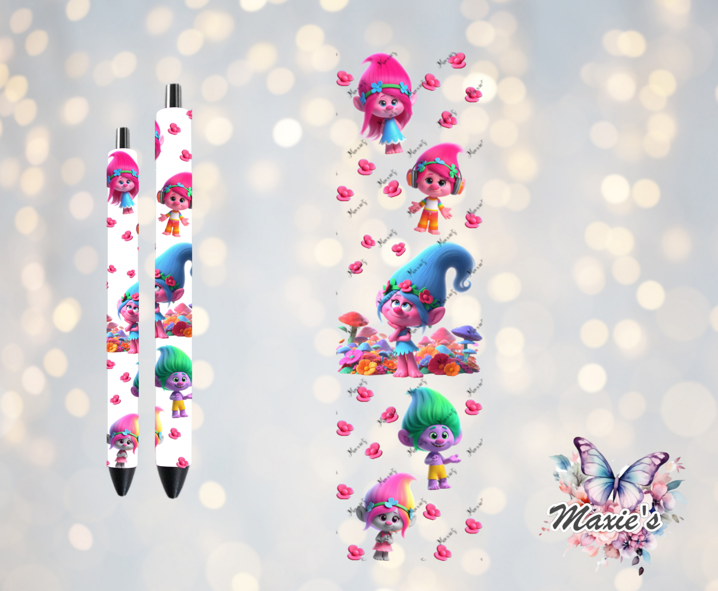 Happy Baby Trolls Graphic Design UVDTF Pen Wrap/Bookmark – Maxie's