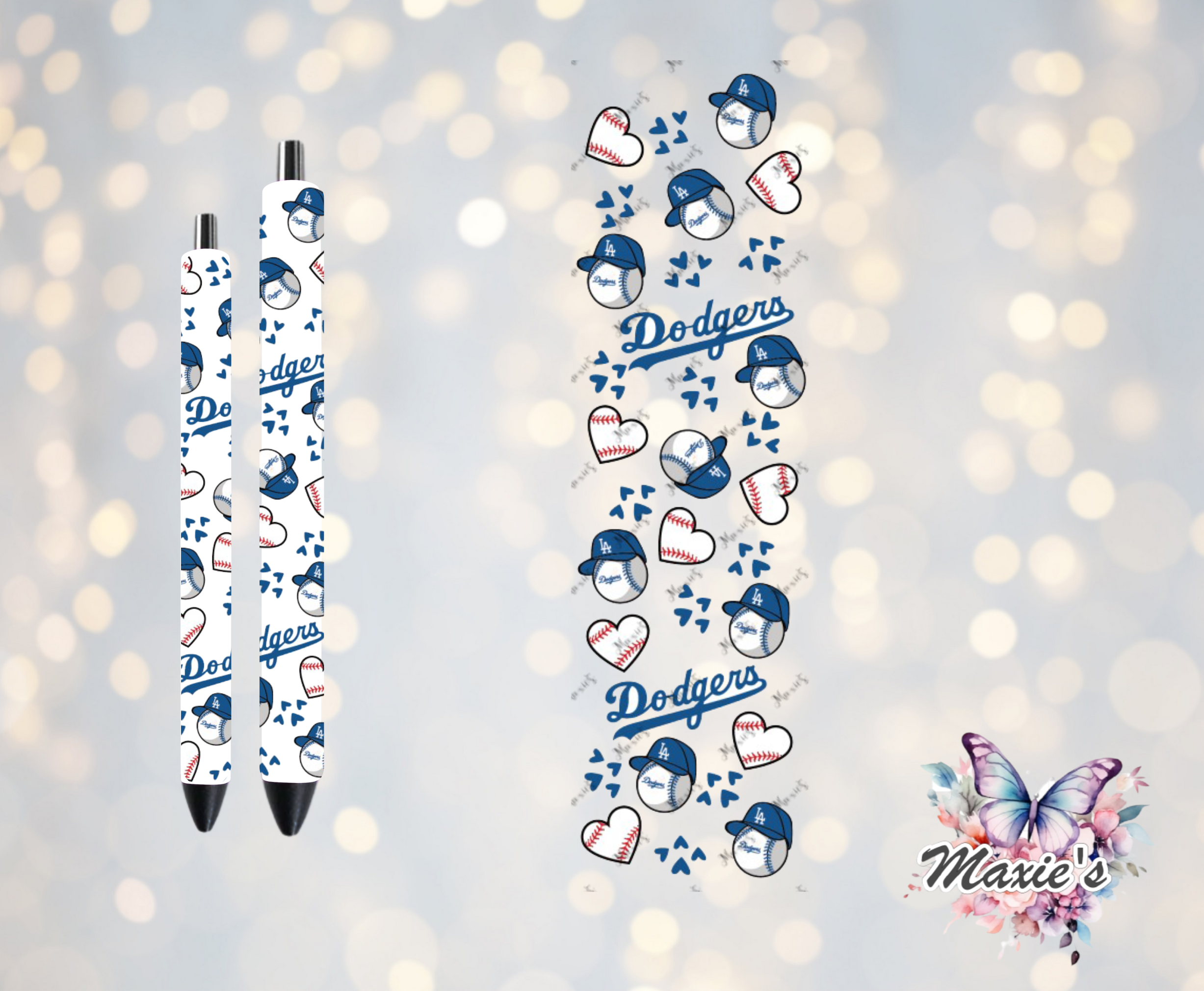 Baseball ⚾️ 🧢 Dodgers Theme UVDTF Pen Wrap/ Bookmark Decal – Maxie's